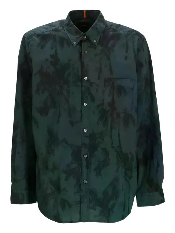 BOSS Palm Tree-print Button-up Shirt - Green