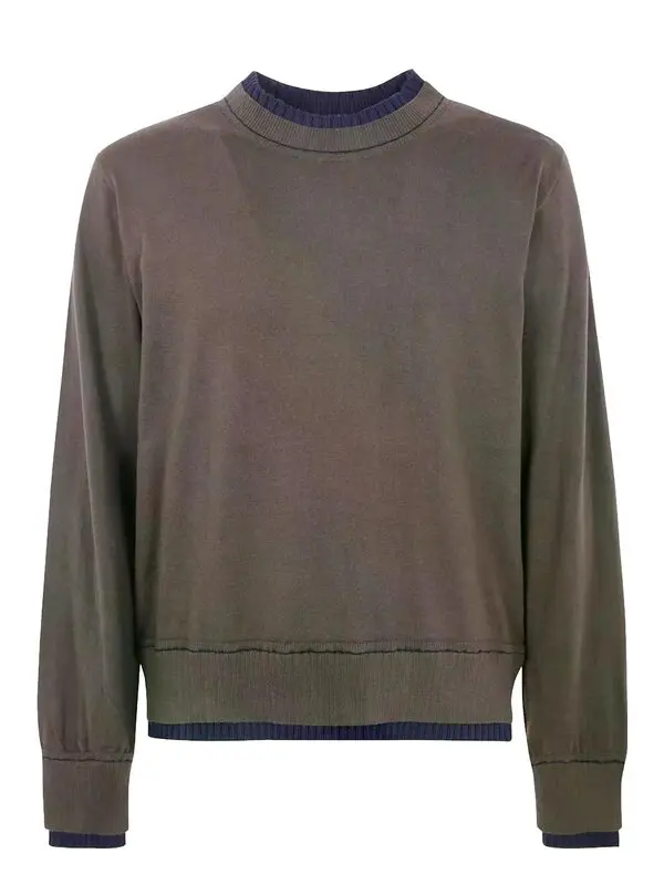 Sacai Contrast-trimmed Sweater - Brown