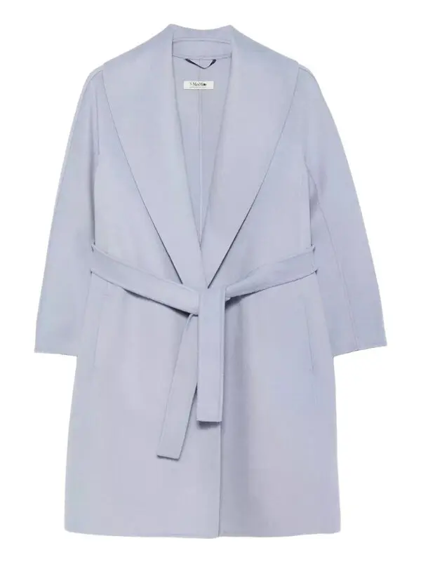 Max Mara Belted Wool Coat - Blue