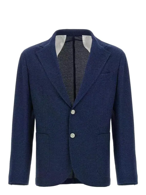 BARBA NAPOLI Patch-pocket Cotton Blazer - Blue