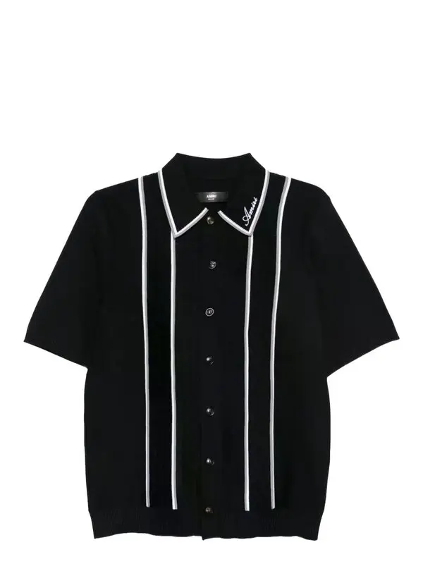 Amiri Stripe-panel Knitted Shirt - Black