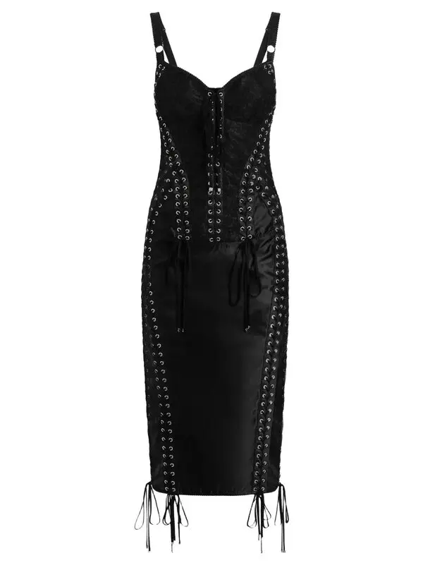 Dolce & Gabbana Paneled Midi Dress - Black