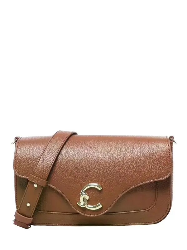 COCCINELLE Medium C-me Leather Flap Crossbody Bag - Brown