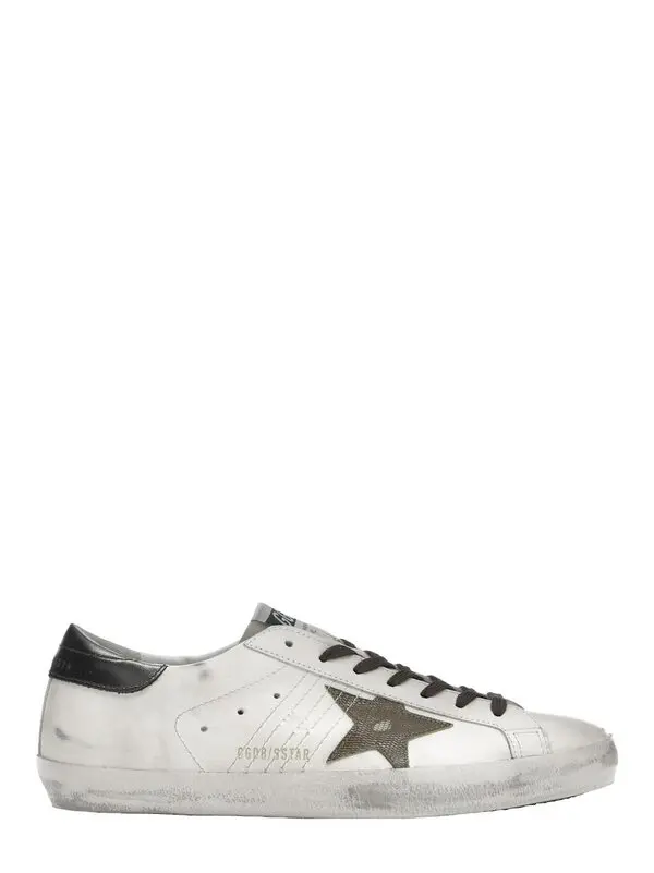 GOLDEN GOOSE Super Starin Sneakers - Optic White/green