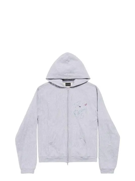 Balenciaga Music Britney Spears Series Zip-up Hoodie - Light Grey/pink