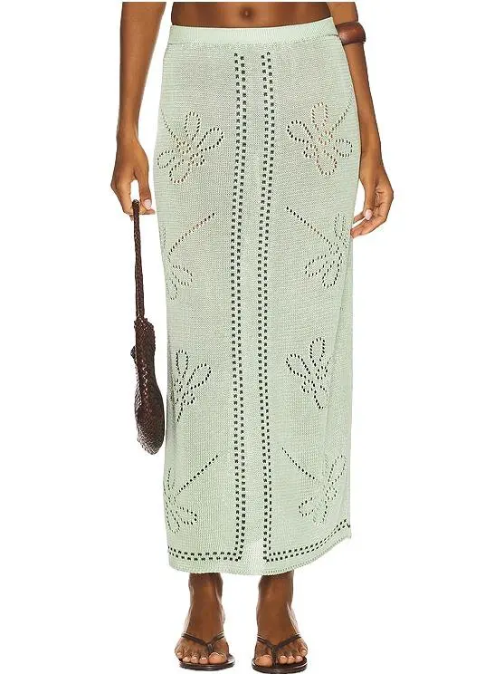 Calle Del Mar Garden Party Knit Skirt - Eucalyptus & Pine