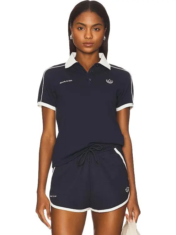 Adidas Originals By Alexander Wang X Sporty & Rich Polo T-shirt - Night Navy