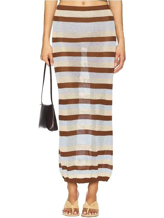 SEVEN WONDERS Hazel Midi Skirt - Chocolate Multi