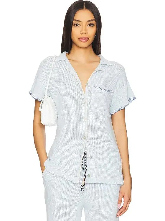 Sundry Mesh Camp Shirt - Chambray