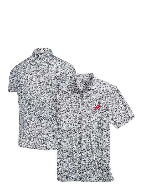 Johnnie-o White New Jersey Devils Slapshot Polo - Black