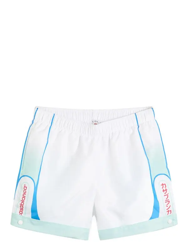 Casablanca Fuji Printed Swim Shorts - White