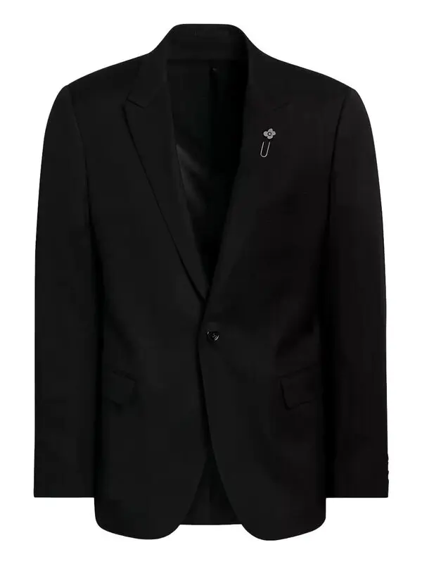LARDINI Single-breasted Single-button Blazer - Black