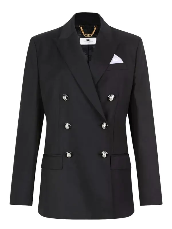 Elisabetta Franchi Double-breasted Blazer With Skull Buttons - Black