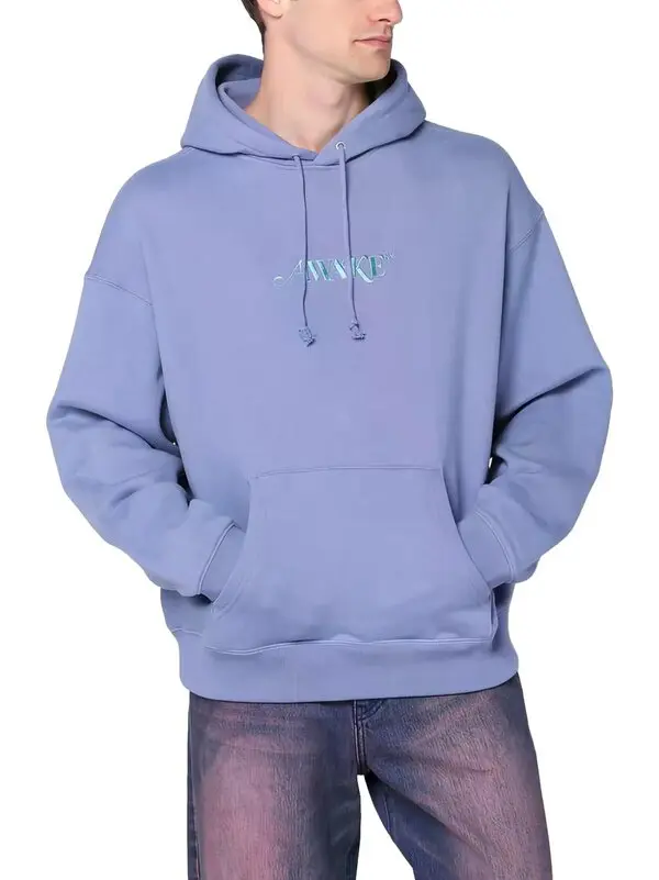 AWAKE NY Logo-embroidered Hoodie - Purple