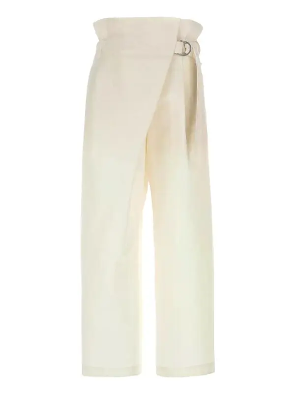 Issey Miyake Elastic-waistband Wrap Trousers - White