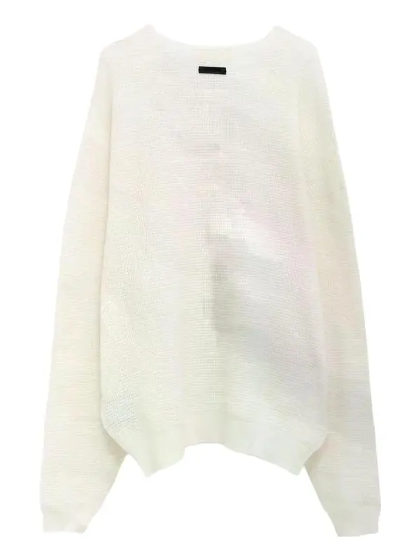 Fear Of God Waffle Knit Crew-neck Sweater - White