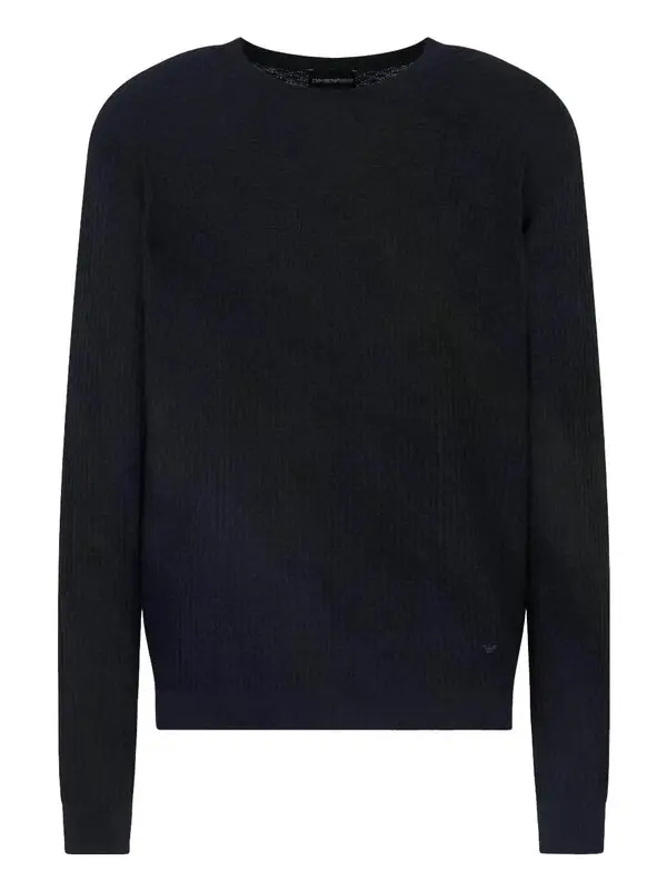 Emporio Armani Waffle-knit Sweater - Blue
