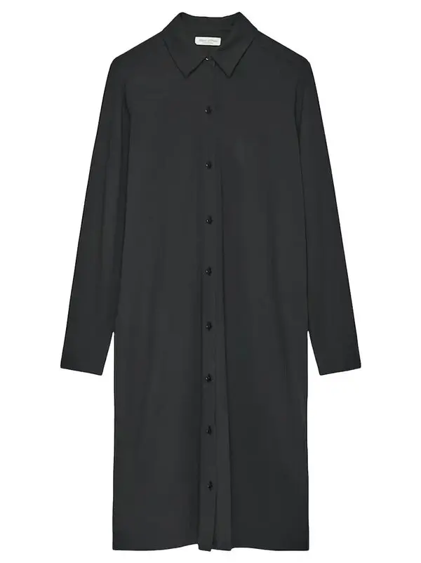 Marc O'polo Buttoned Long-sleeve Midi Dress - Black