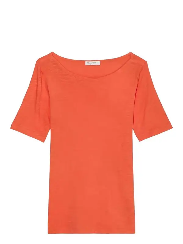 Marc O'polo Wide-neck Short-sleeve T-shirt - Orange