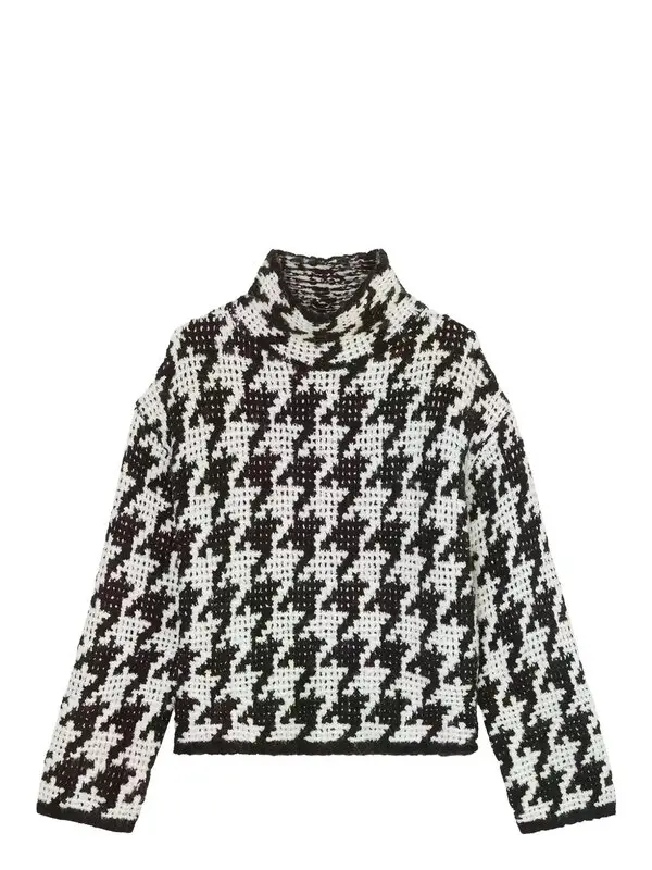 Marc O'polo Houndstooth Turtleneck Sweater - Black
