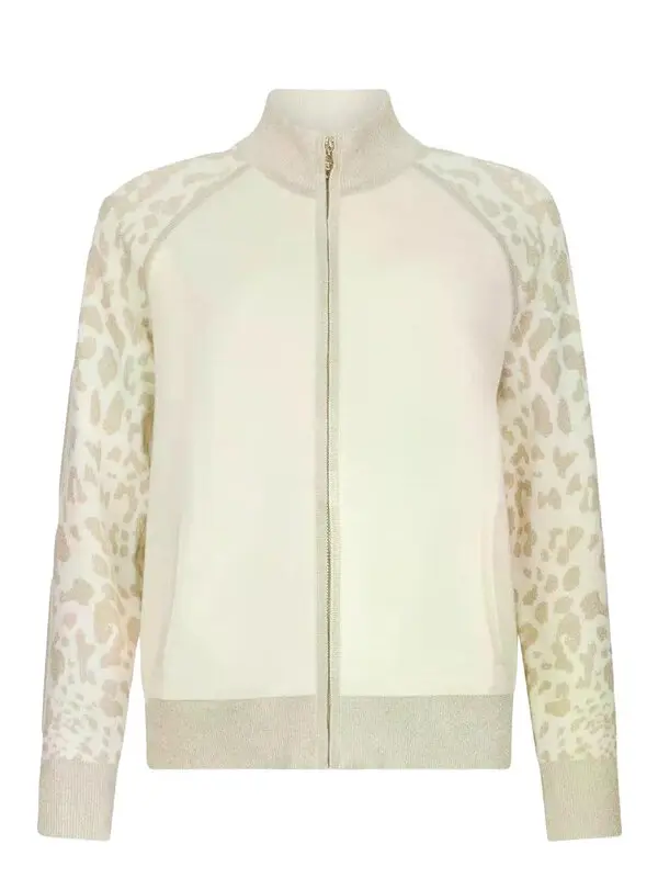 Liu Jo Animal Print Zip-up Cardigan - White