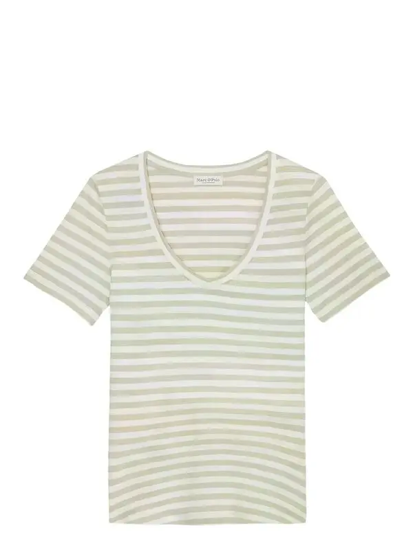 Marc O'polo Striped V-neck T-shirt - Neutrals