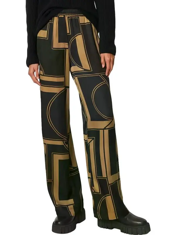Marc O'polo Geometric-print Trousers - Black