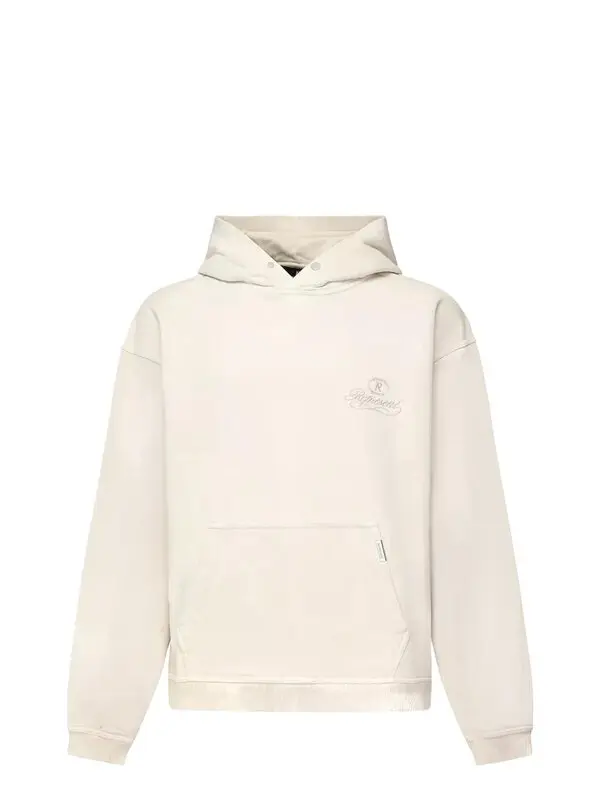 REPRESENT Embroidered-logo Hoodie - Neutrals