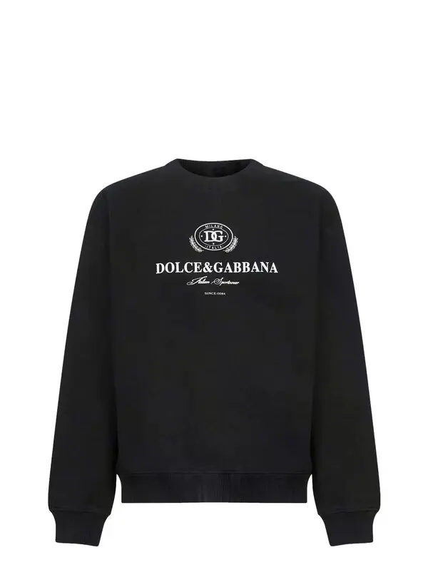 Dolce & Gabbana Logo-print Crew-neck Sweater - Black