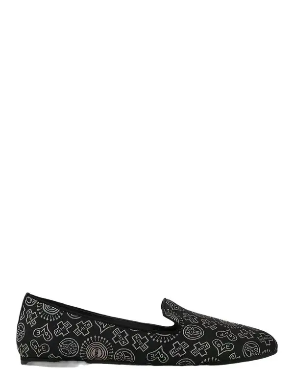10 CORSO COMO Embroidered Symbols Loafers - Black