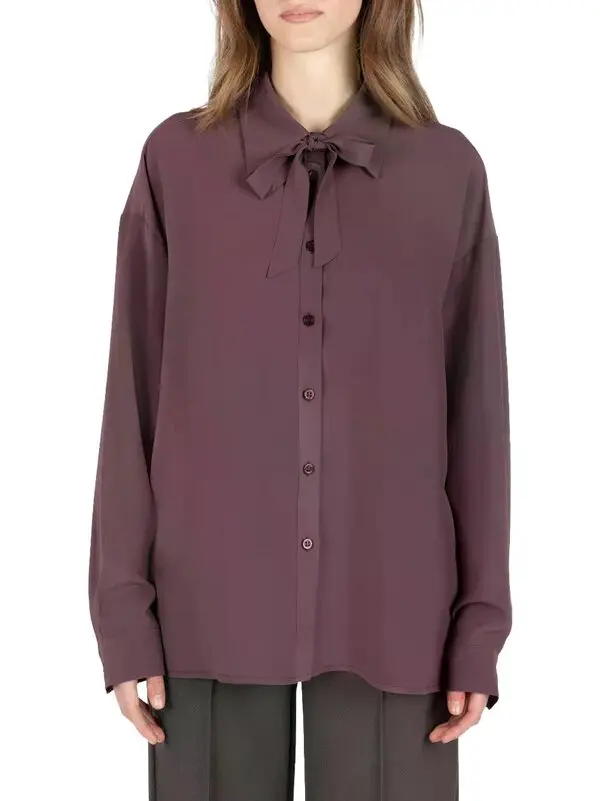 SOCIETE ANONYME Bow-tie Neck Long-sleeve Shirt - Purple