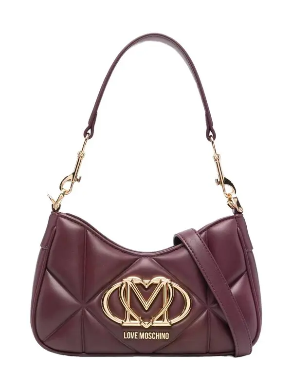 Moschino Quilted Shoulder Bag With Logo - Red