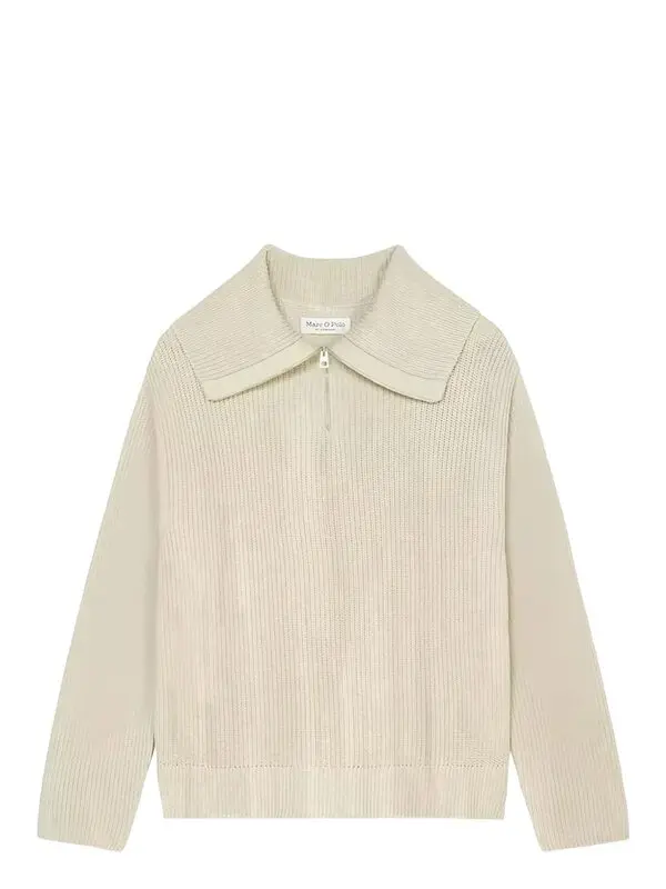 Marc O'polo Zip-neck Collar Sweater - Neutrals