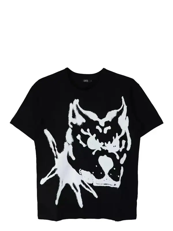 CHITO Cici Dog-print Cotton T-shirt - Black