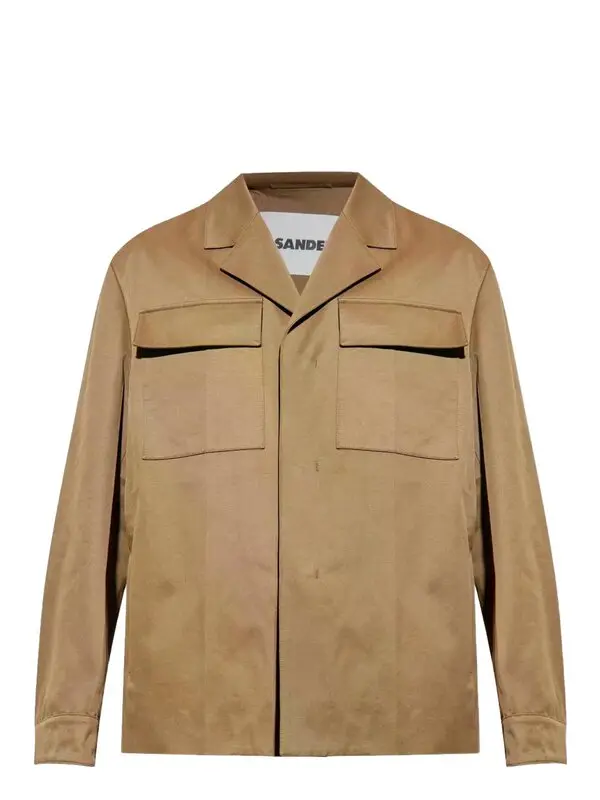 JIL SANDER Flap-pocket Cotton Jacket - Brown