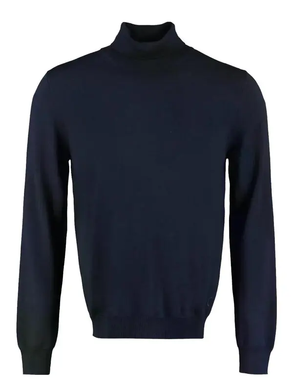 THE (ALPHABET) Turtleneck Wool Sweater - Blue