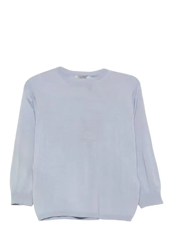 Max Mara Round-neck Wool Top - Blue