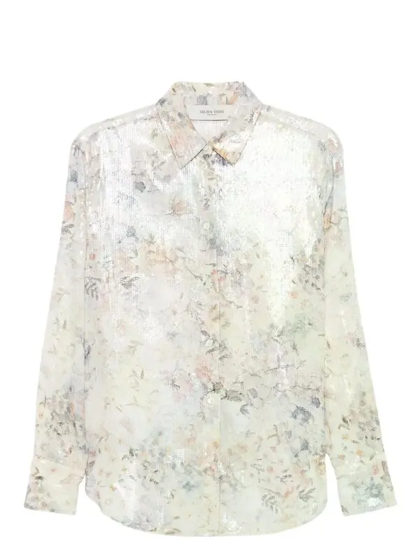 GOLDEN GOOSE Floral Sequin Shirt - Neutrals