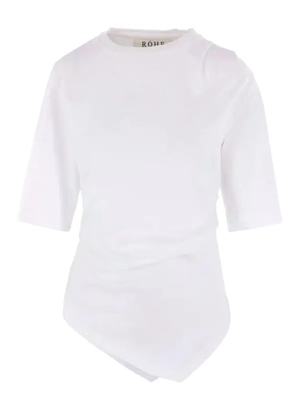 RÓHE Asymmetrical Cotton T-shirt - White