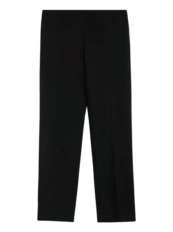 THE ROW Straight-leg Wool-silk Trousers - Black