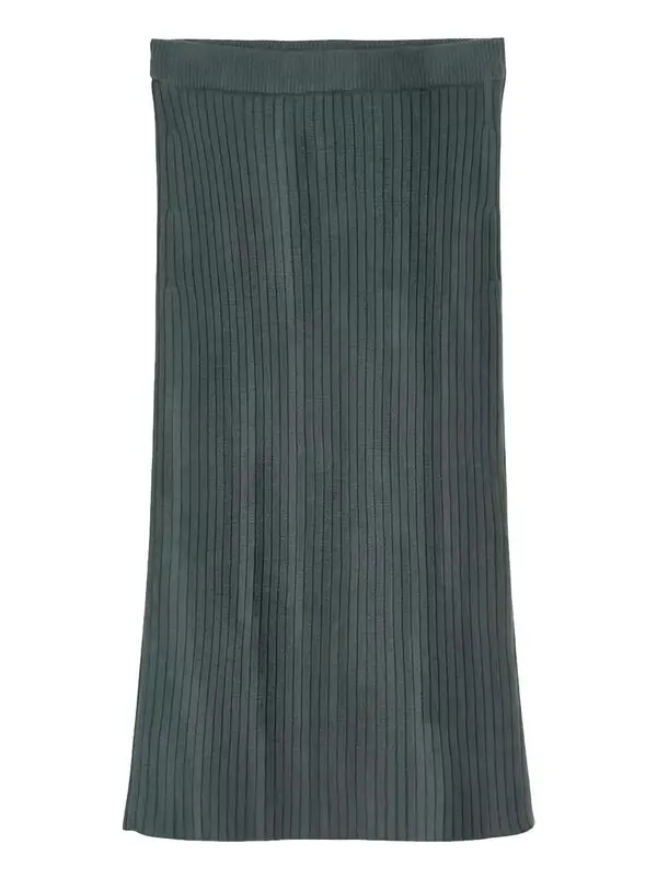 Marc O'polo Ribbed Knit Midi Skirt - Green