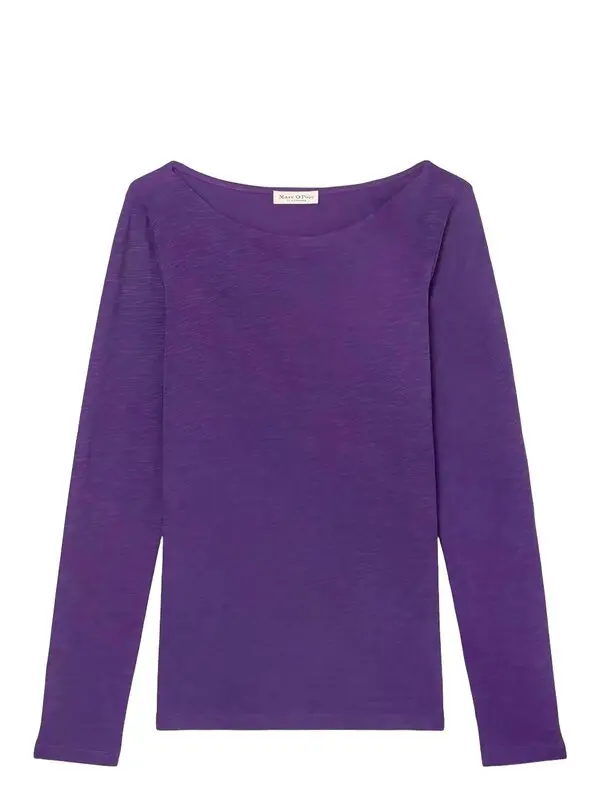 Marc O'polo Long-sleeve Boat-neck Top - Purple