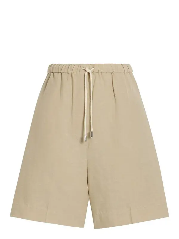 TOTEME Tencel™ Lyocell And Linen-blend Shorts - Beige