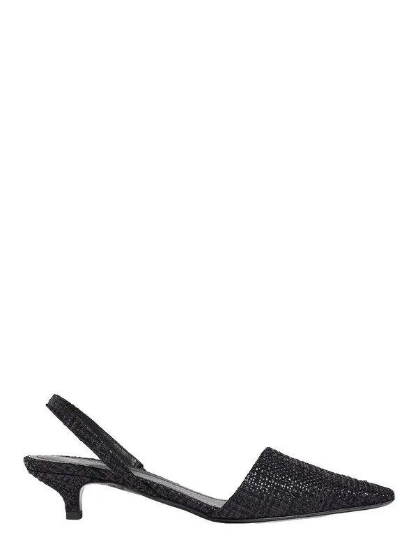 TOTÊME Faux Raffia Slingback Pumps - Black