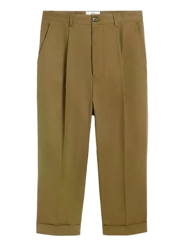 Ami Cotton Carrot Trousers - Green