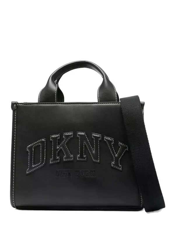 Dkny Logo-embroidered Tote - Black