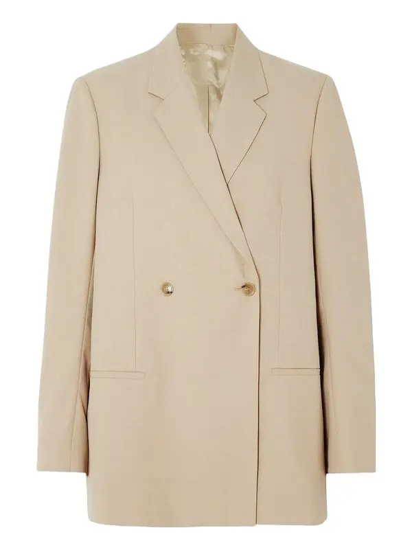 TOTEME Double-breasted Twill Blazer - Beige