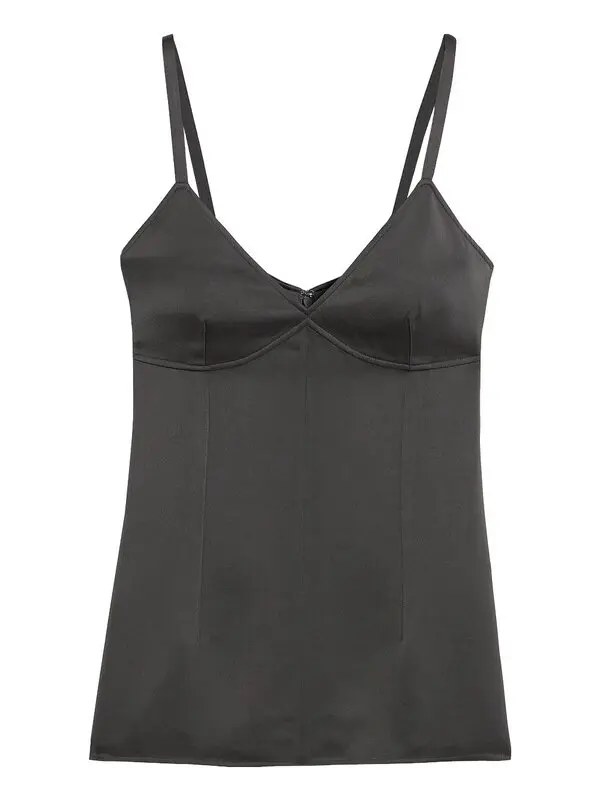 TOTEME Satin-crepe Camisole - Anthracite