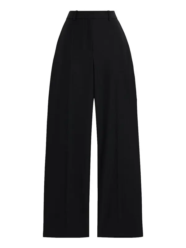 TOTEME Grain De Poudre Straight-leg Pants - Black