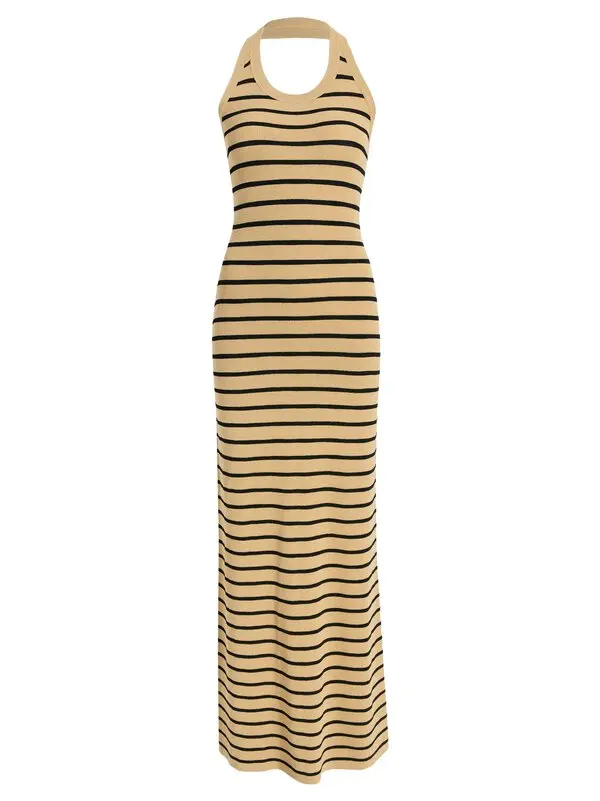 Proenza Schouler Maxi Dress In Matte Viscose Rib - Stripe